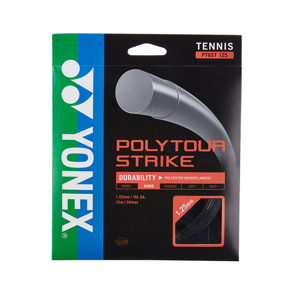 Yonex Poly Tour Strike 16g Black Tennis String Set – Control the 'T' Sports