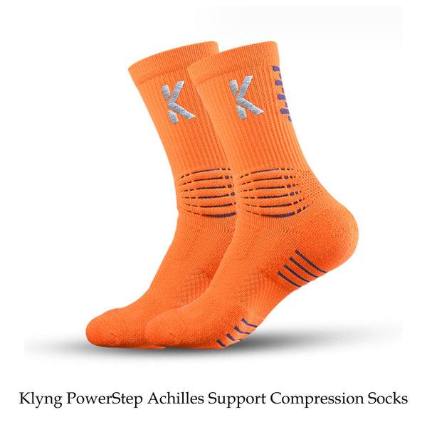 Klyng Unisex PowerStep Achilles Support Orange Compression Socks ...